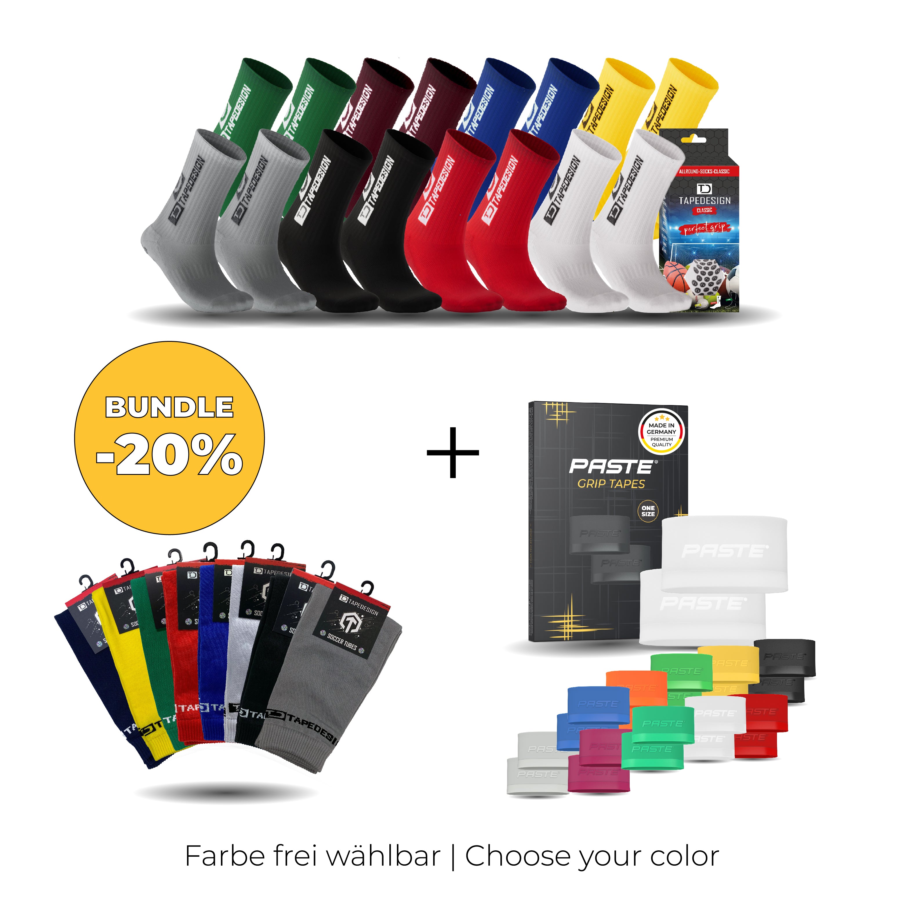 TAPEDESIGN x PASTE Set – Classic Socks, Tubes, Grip Tapes – PASTE®