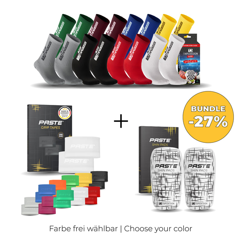 TAPEDESIGN x PASTE Set – Classic Socks, Shin Pads, Grip Tapes – PASTE®